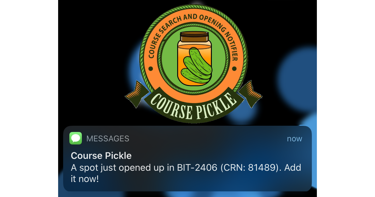 Course Pickle - Course Search Results